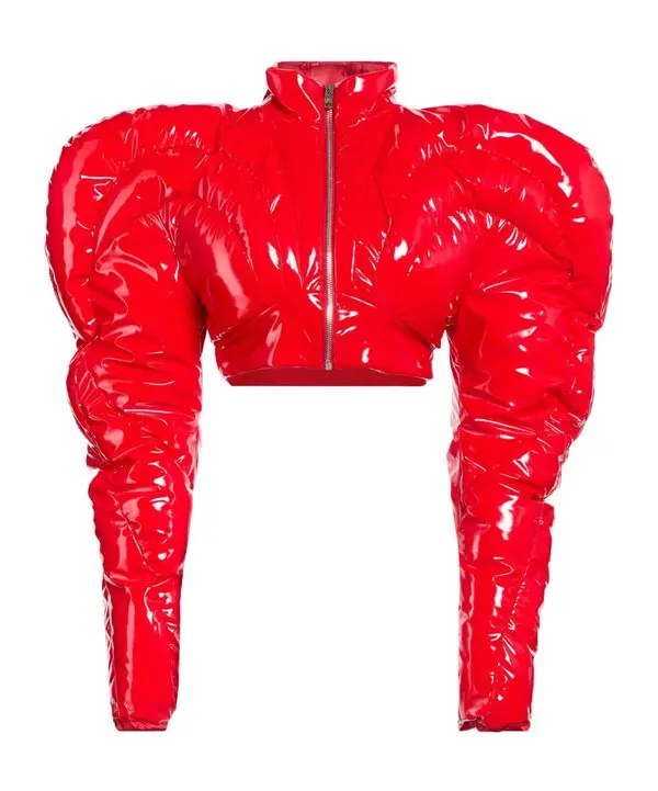Dolce & Gabbana Solid Color Puffer Jackets - Red