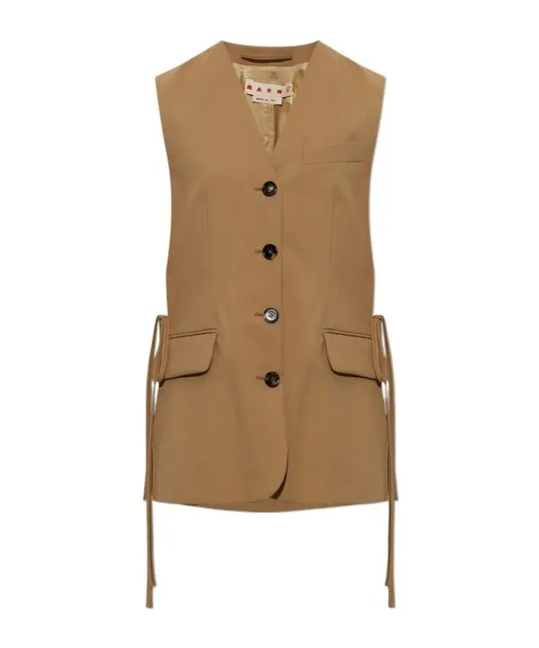 Marni Single-breasted Vest - Brown