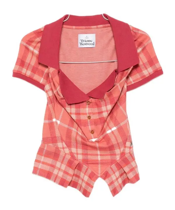 VIVIENNE WESTWOOD Tartan-print Peplum Polo Top - No