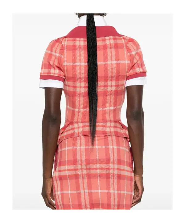 VIVIENNE WESTWOOD Short-sleeved Plaid Knit Top