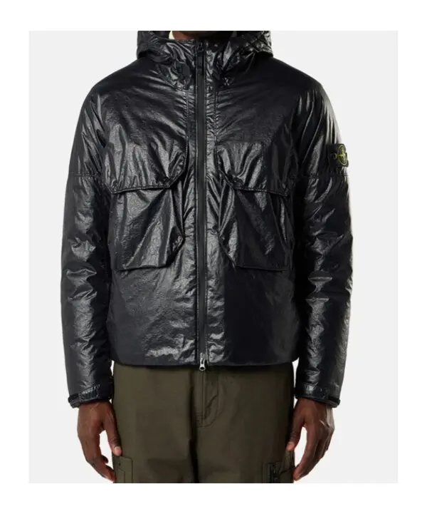 Stone Island Hooded Down Jacket With Water-resistant Membrane