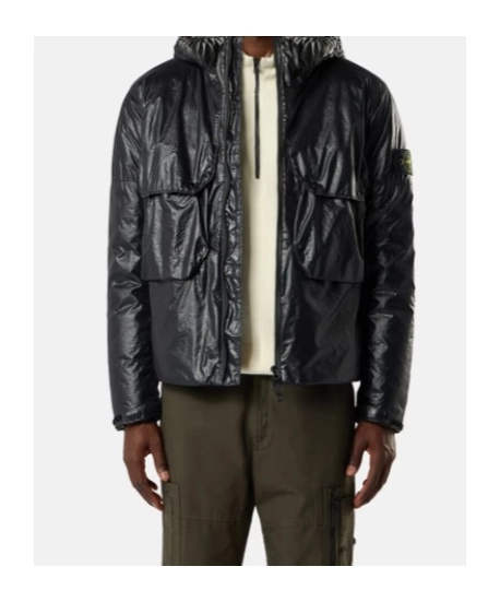 Stone Island Hooded Down Jacket With Water-resistant Membrane