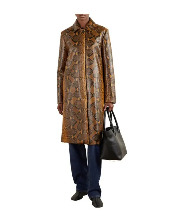 Proenza Schouler Leticia Snake-effect Leather Coat - No