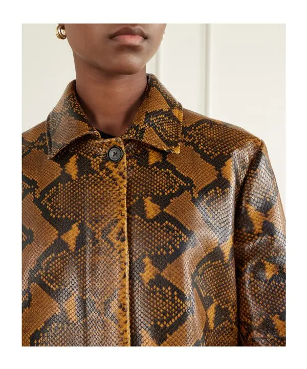 Proenza Schouler Leticia Snake-effect Leather Coat - No