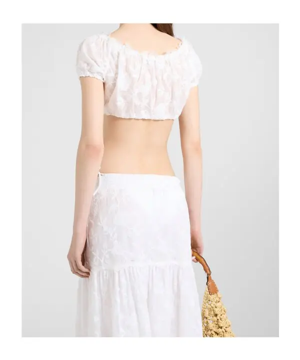 Ermanno Scervino Short-sleeved Tulle Tube Top
