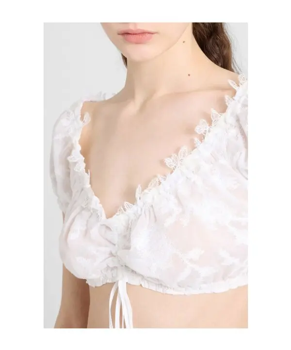 Ermanno Scervino Short-sleeved Tulle Tube Top