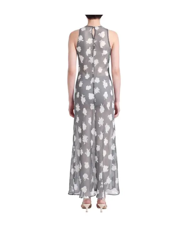 MAXCO. Twotone Chiffon Sleeveless Dress