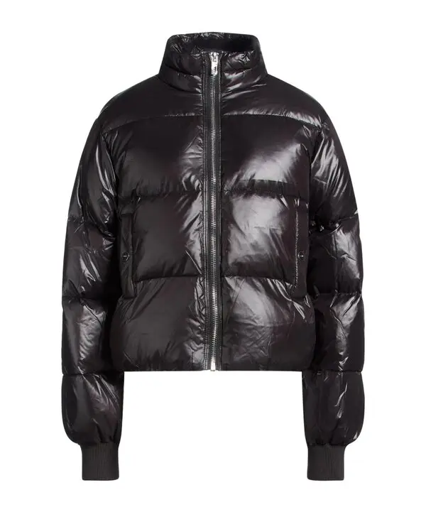 GANNI Solid Color Puffer Jackets - Black