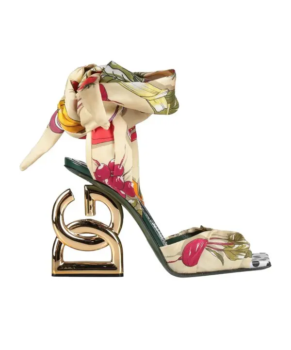 Dolce & Gabbana Multicoloured Satin Sandals - Yellow