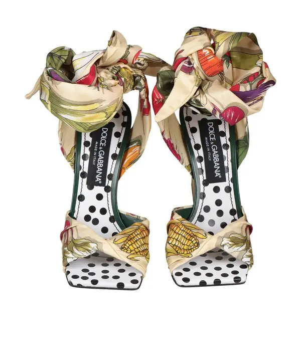 Dolce & Gabbana Multicoloured Satin Sandals