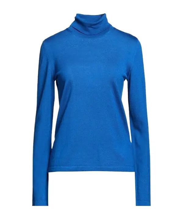 Max Mara Solidcolor Wool Turtleneck Sweater - Blue