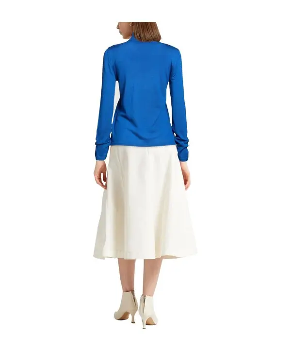 Max Mara Solidcolor Wool Turtleneck Sweater - Blue