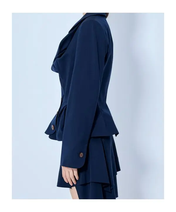 VIVIENNE WESTWOOD Asymmetric Long-sleeve Blazer - Navy Blue