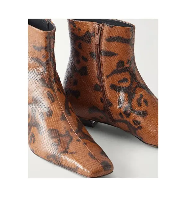 Proenza Schouler Trap Snake-effect Leather Ankle Boots