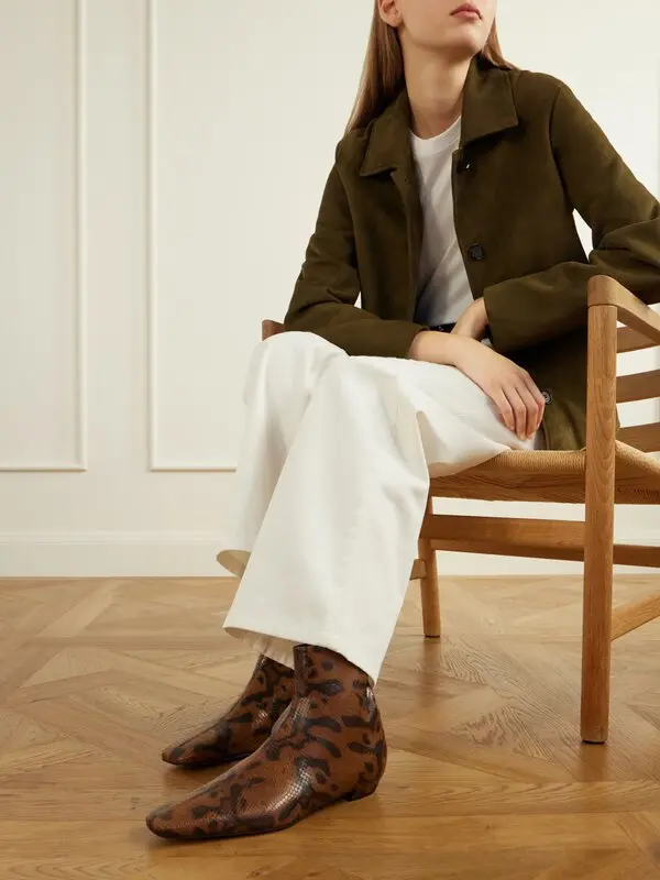 Proenza Schouler Trap Snake-effect Leather Ankle Boots