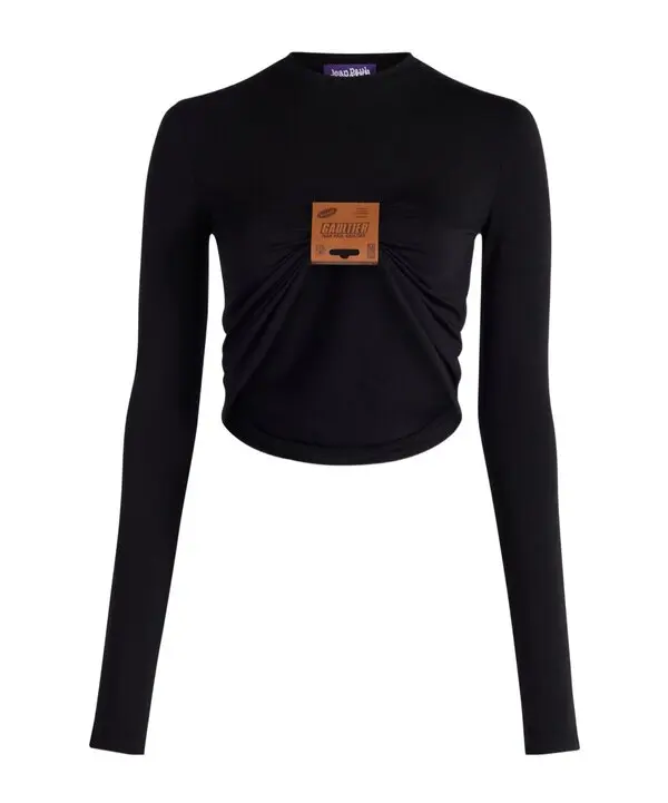 JEAN PAUL GAULTIER Leather-tag Long-sleeve Top