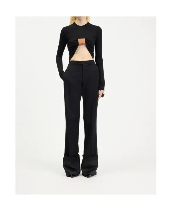JEAN PAUL GAULTIER Leather-tag Long-sleeve Top