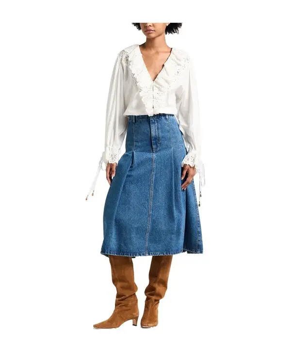 Chloé Vneck Ruched Longsleeve Shirt