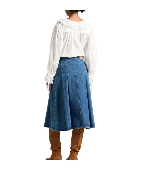 Chloé Vneck Ruched Longsleeve Shirt