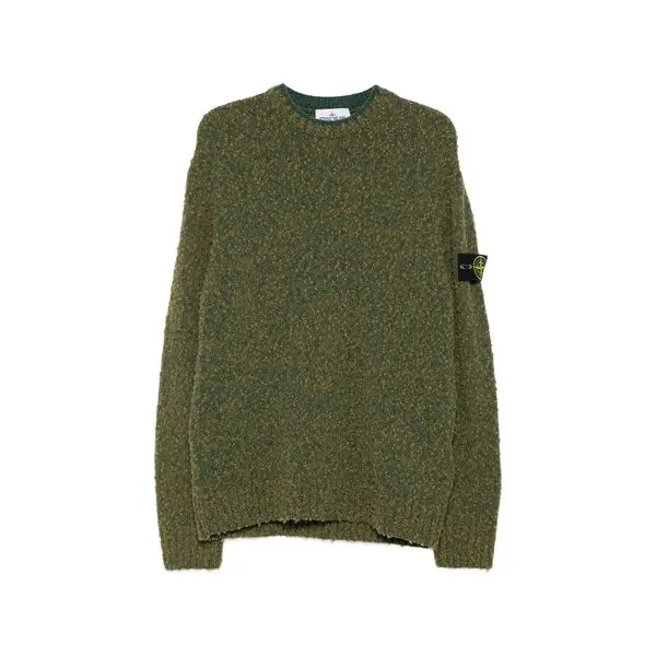 Stone Island Logo Patch Sweater - Green