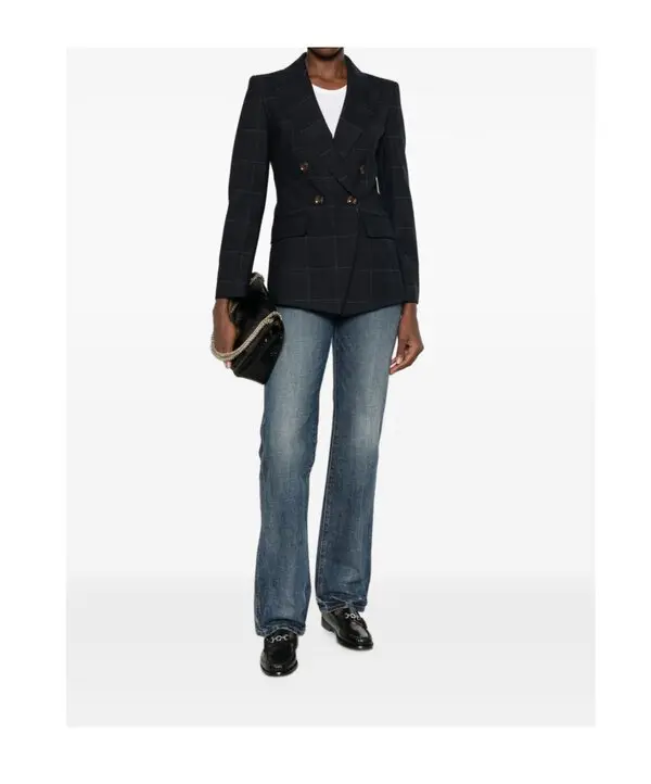 Marella Checked Double Breasted Blazer