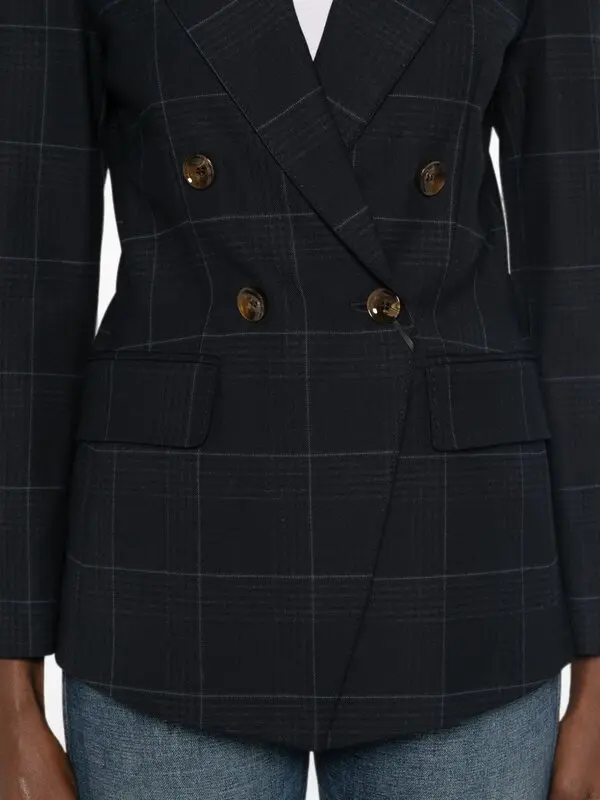 Marella Checked Double Breasted Blazer