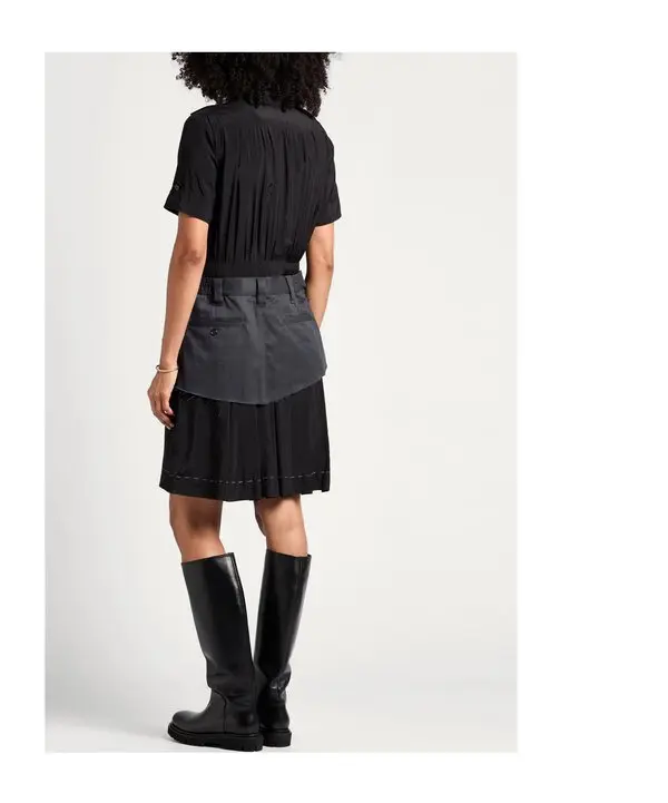 MAISON MARGIELA Twotone Satin Shirt Dress