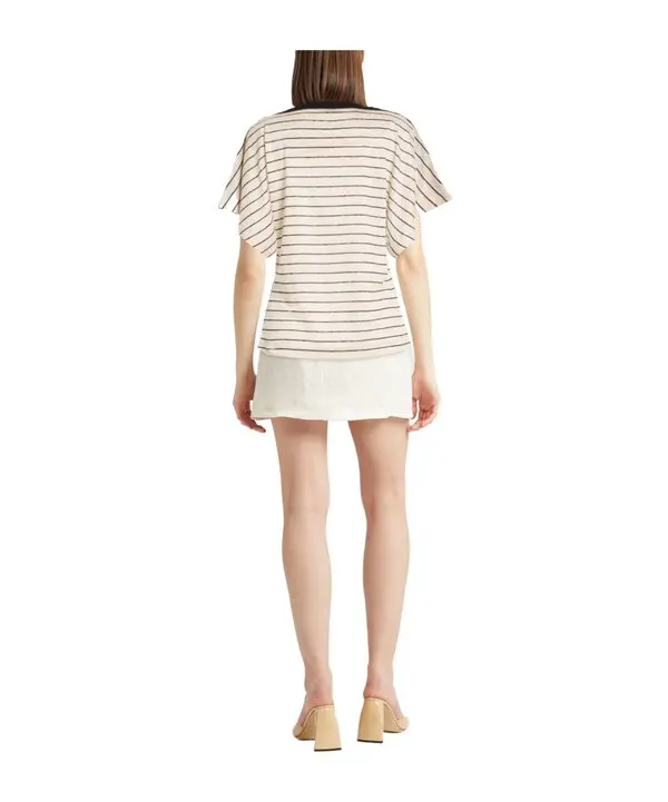 Brunello Cucinelli Striped Knit Shortsleeve Tshirt