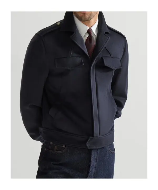 Brunello Cucinelli Lightweight Virgin Wool Cloth Outerwear Jacket With Chest Pockets