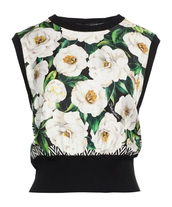 Dolce & Gabbana Sleeveless Printed Top - Black