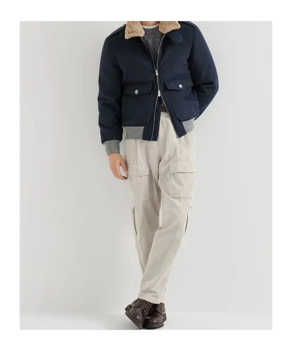 Brunello Cucinelli Shearling-collar Bomber Jacket