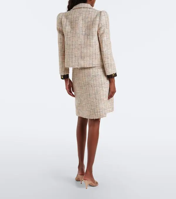SHUSHU/TONG Belted Checked Cotton-blend Miniskirt