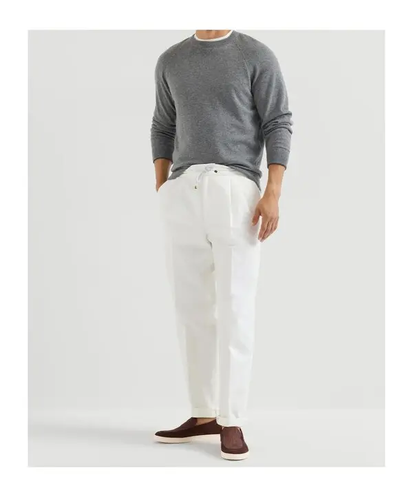 Brunello Cucinelli Chevron-effect Suede Loafer Sneakers