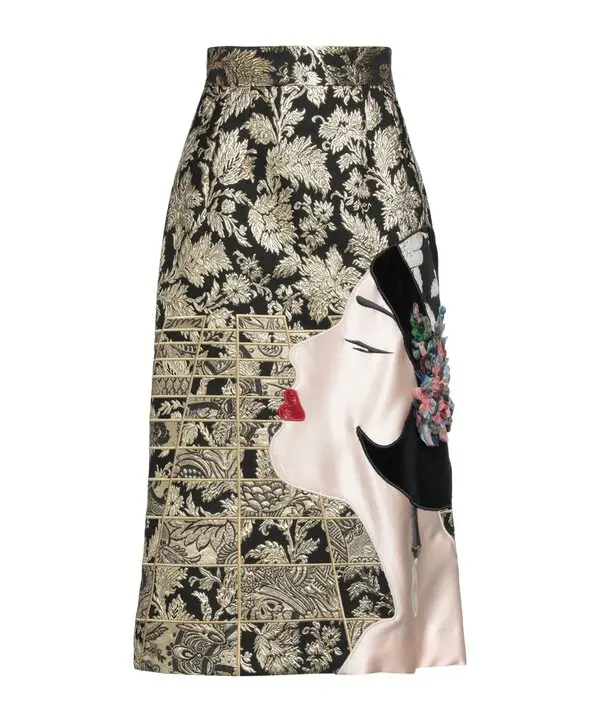 Dolce & Gabbana Satin Jacquard Fullskirt - Black