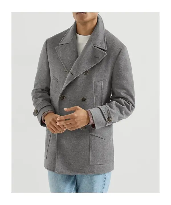 Brunello Cucinelli Virgin Wool Cloth Four-pocket Pea Coat