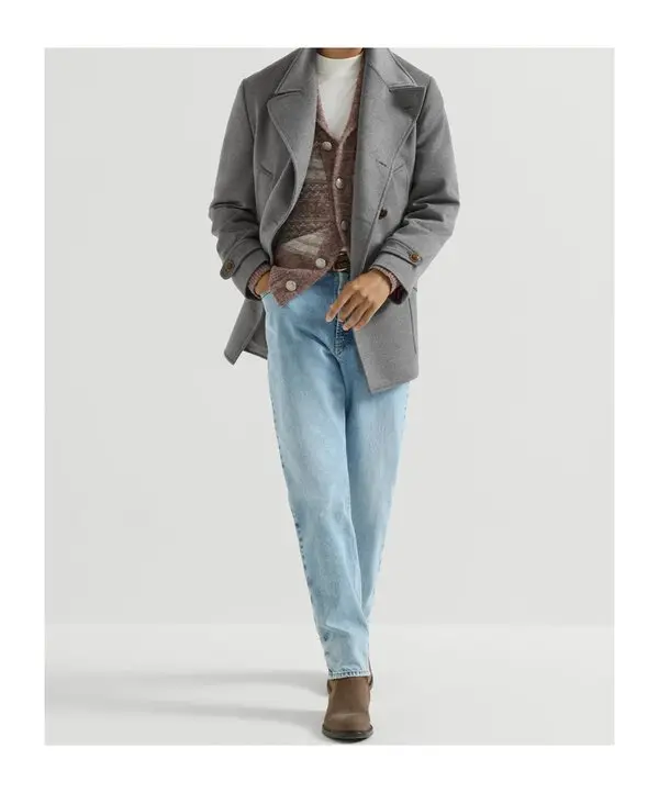 Brunello Cucinelli Virgin Wool Cloth Four-pocket Pea Coat