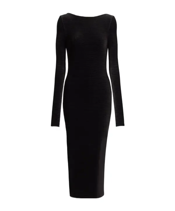 Balmain Long Velvet Dress - Black