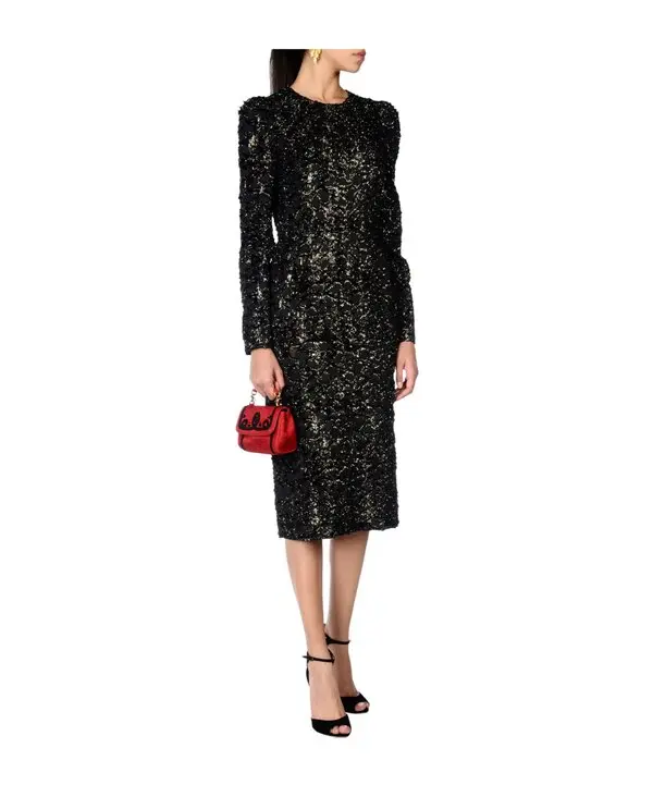 Dolce & Gabbana Solidcolor Woven Longsleeve Dress