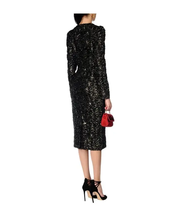 Dolce & Gabbana Solidcolor Woven Longsleeve Dress