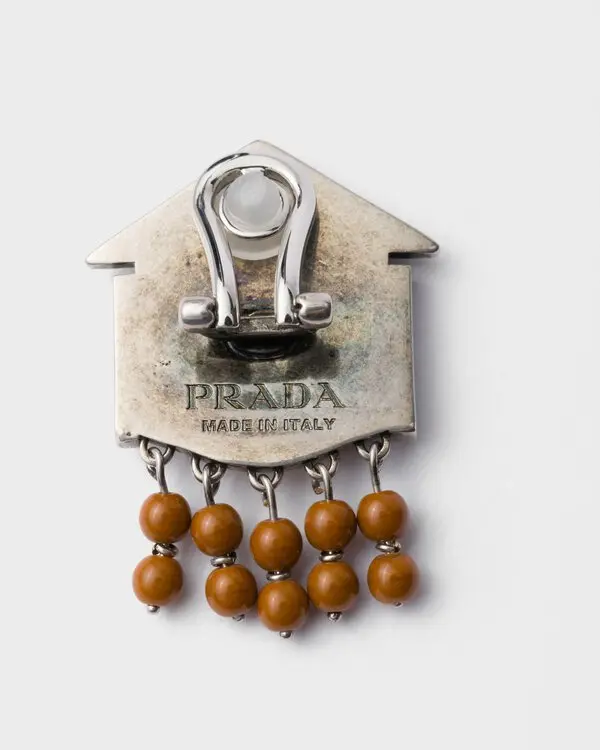 Prada Metal And Enamel Earring