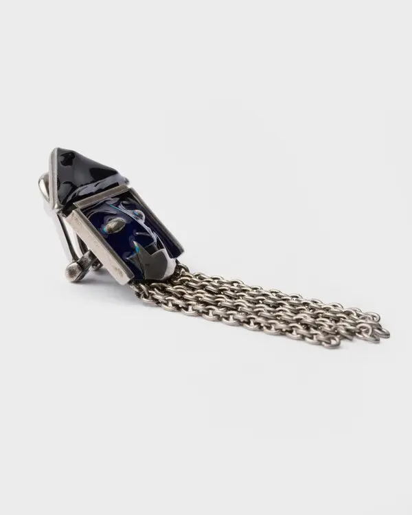 Prada Metal And Enamel Earring