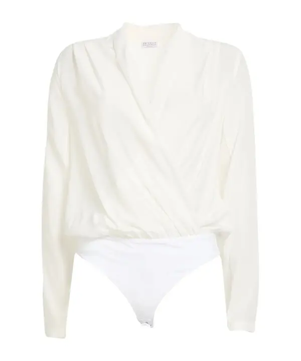 Brunello Cucinelli Solid Color Bodysuits - White