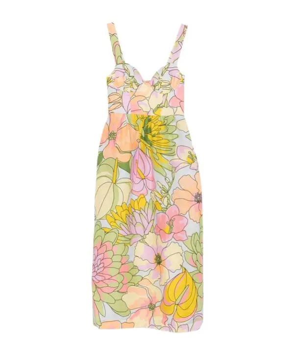 Farm Rio Sleeveless Botanical Print Maxi Dress - No