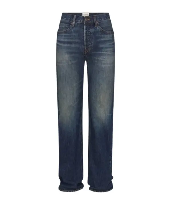 FRAME Faded Straight-leg Jeans - Indigo