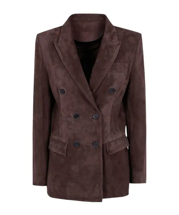 Seventy Double-breasted Suede Blazer