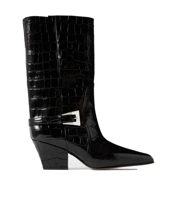 Paris Texas Glossed-leather Knee Boots