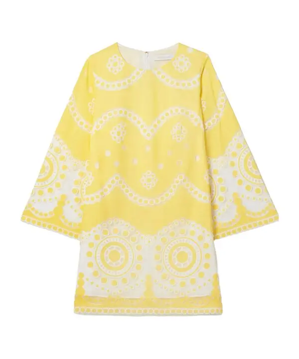 Borgo De Nor Cotton-blend Poplin And Guipure Lace Mini Dress