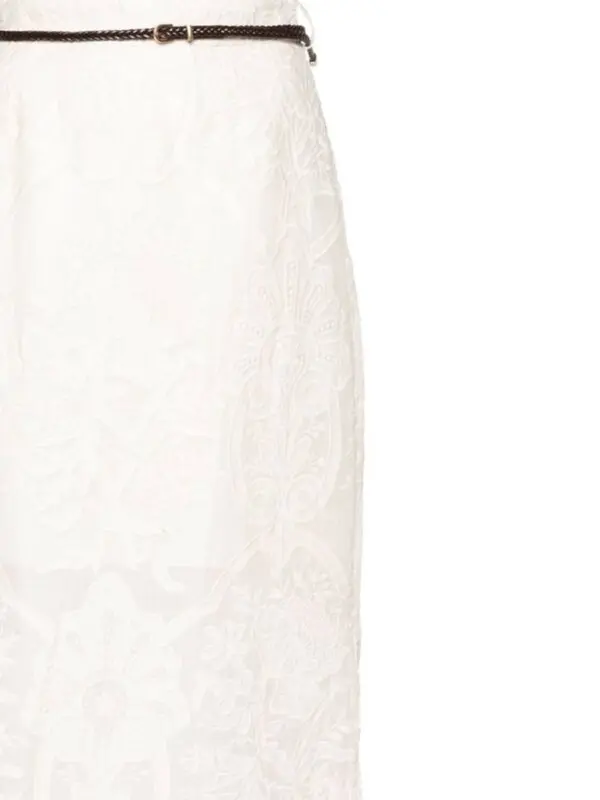 Zimmermann Ottie Floral-embroidered Midi Skirt