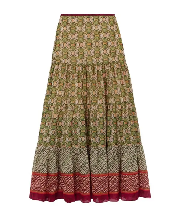 Saloni Isabel Printed Cotton Maxi Skirt