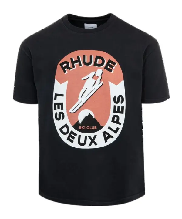 Rhude Logo Printed Crewneck T-shirt